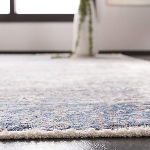 SAFAVIEH Dream Collection 2'6" x 4' Grey/Blue DRM428F Modern Abstract Premium Viscose Accent Rug