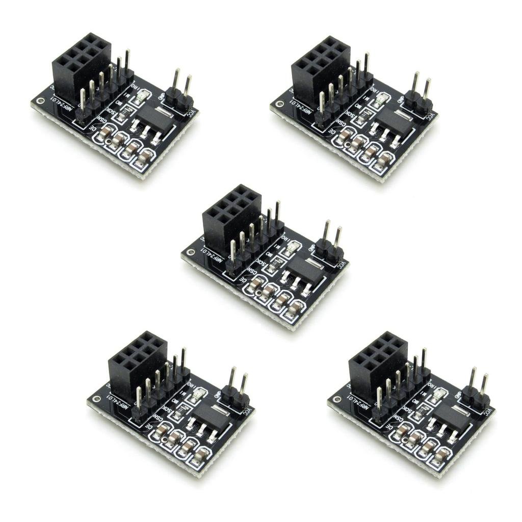 Black Socket Adapter Board for 8PIN NRF24L01 Wireless Module Pack of 5