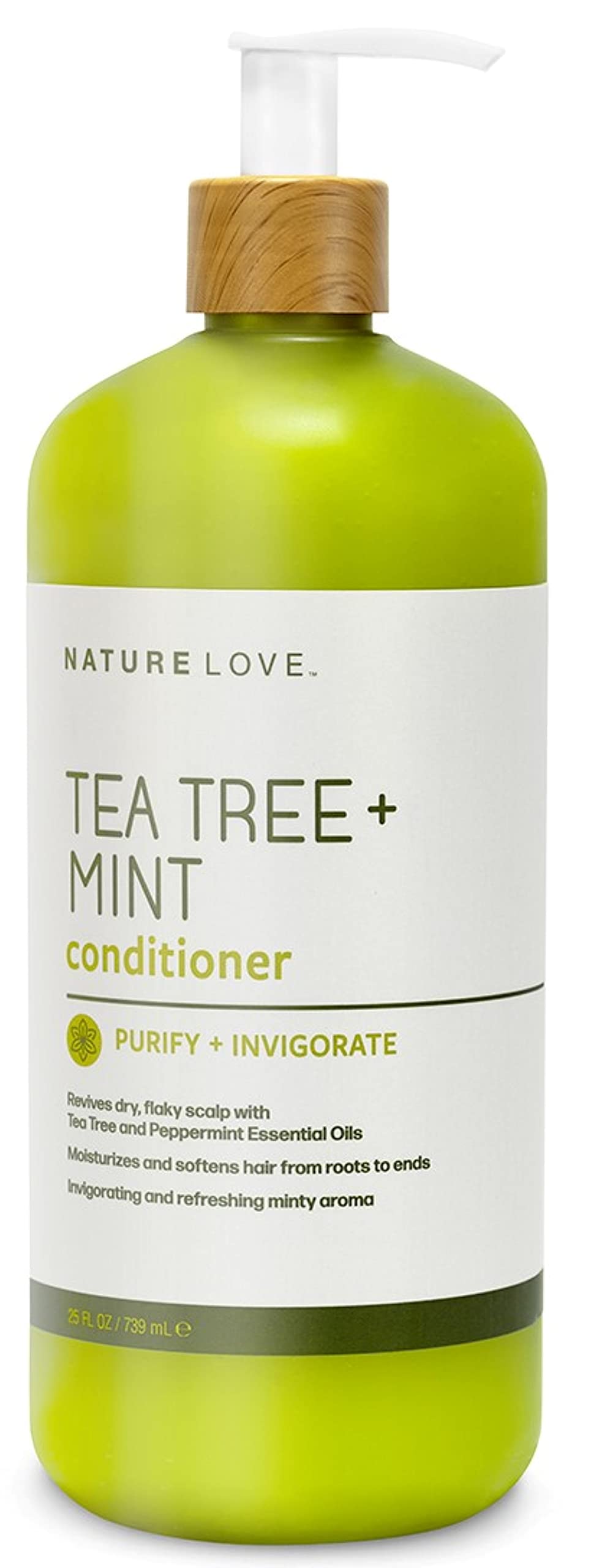 Nature Love Tea Tree + Mint Conditioner | Purify + Invigorate | Revitalizing for All Hair Types | Paraben Free, Cruelty Free, Made in USA (25 oz)