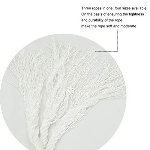 Aoneky 1/2 5/8 3/4 7/8 inch Nylon Twisted Rope - White Pull Rope Cord (3/8 inch x 100 ft)