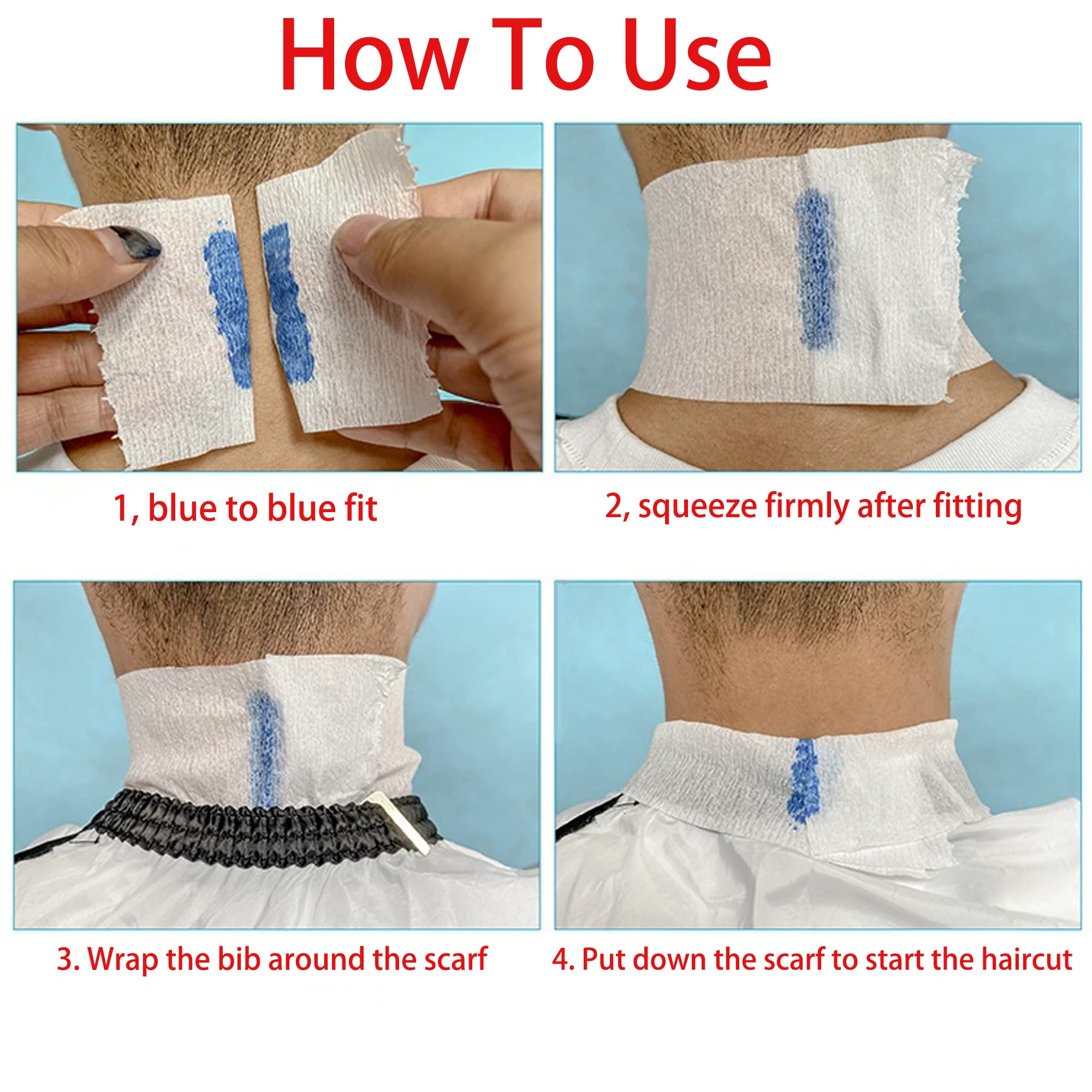 3Rolls Disposable Barber Paper Neck Strips,300 Strips Professional Stretchy Paper Neck Band ,Each Roll About 100pcs,Professional Stretchy Paper Neck Band Protector Hairdressing Accessory Tool(White)