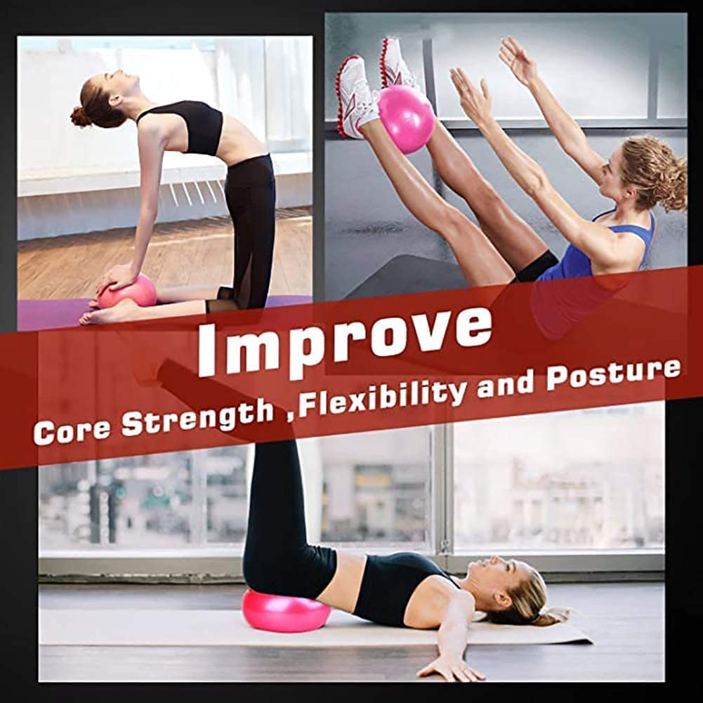 3Pcs Mini Pilates Exercise Yoga Ball, 6 Inch Small Inflatable Exercise Yoga Ball,Core Training and Physical Therapy Equipment, with Pump(Purple/Blue/Pink)