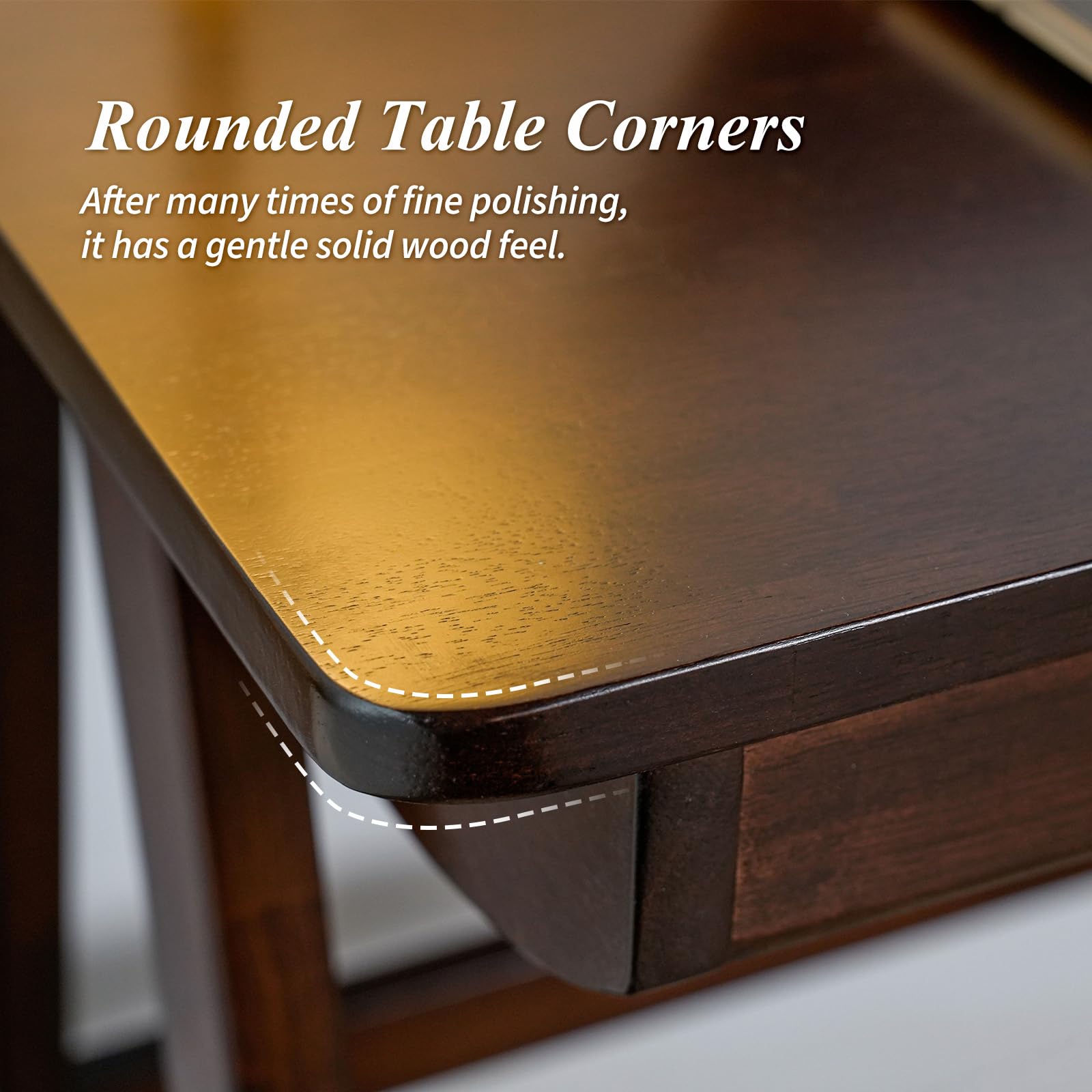 Cttasty Computer Desk with Drawers, Solid Wood Writing Desk, Mid Century Modern Home Office Desks, Oak Study Table, Small Desk for Bedroom, 29.1 H x 31.5 W x 19.7 D Inches, Walnut