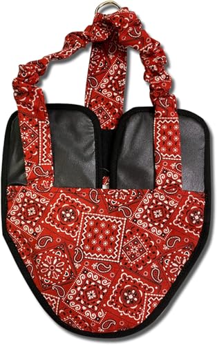 Hen Holster Bird Diaper Harness - Wrap Around for Hens, Roosters, Ducks & Geese, Leak-Proof Bird Diaper with Sewn-in Liner, Secure Hook & Loop Closure - S/M, Red Bandana