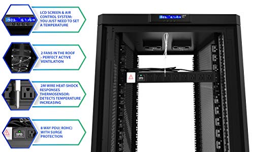 Soundproof Server Rack Quiet - Acoustic Sound Proof Server Cabinet - Up to 36% Noise Reduction - Locking Server Enclosure - Silent Networking Cabinet - Noise Sound Dampening Box (15U)