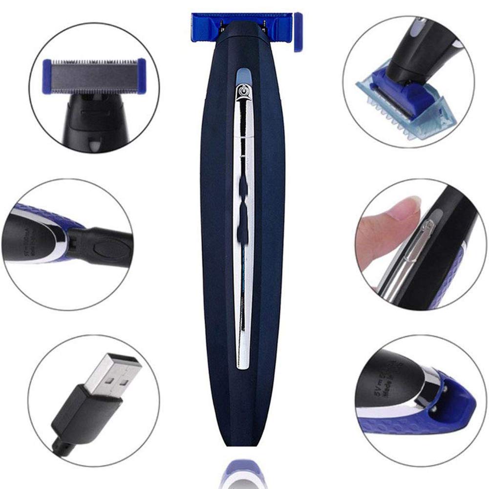 4PCS Shaver Head Replacement Charger and Brush for Electric Solo Shaver Cleaning Bursh USB Data Cable Power Trimmer Solo Head Replacement Charge Line (4Shaver head & cord&brush)