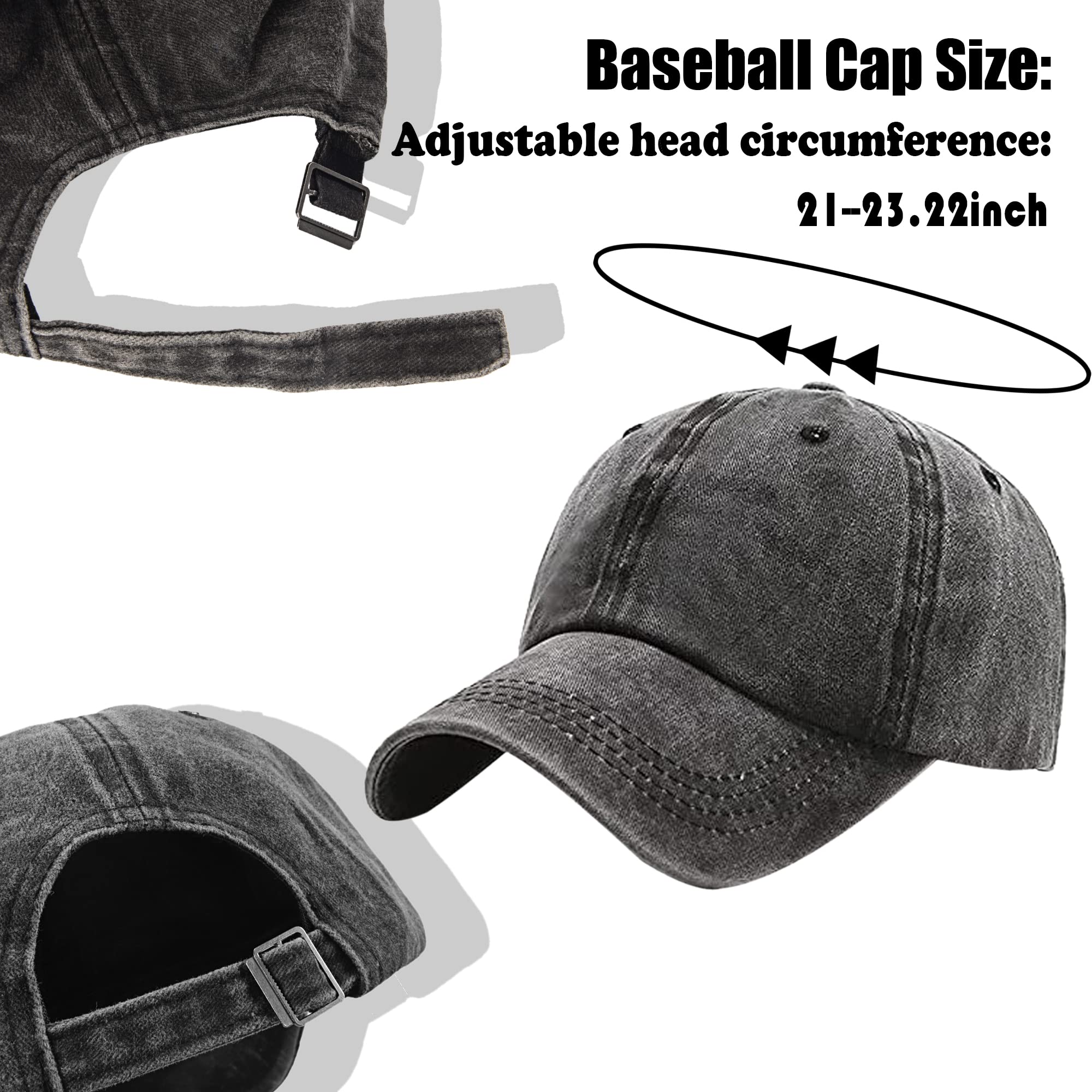 3pcs Plain Blank Structured Baseball Cap, Extended Brim Cotton Dad Hat Adjustable Size for Men Women All Seasons (Beige+Grey+Black)