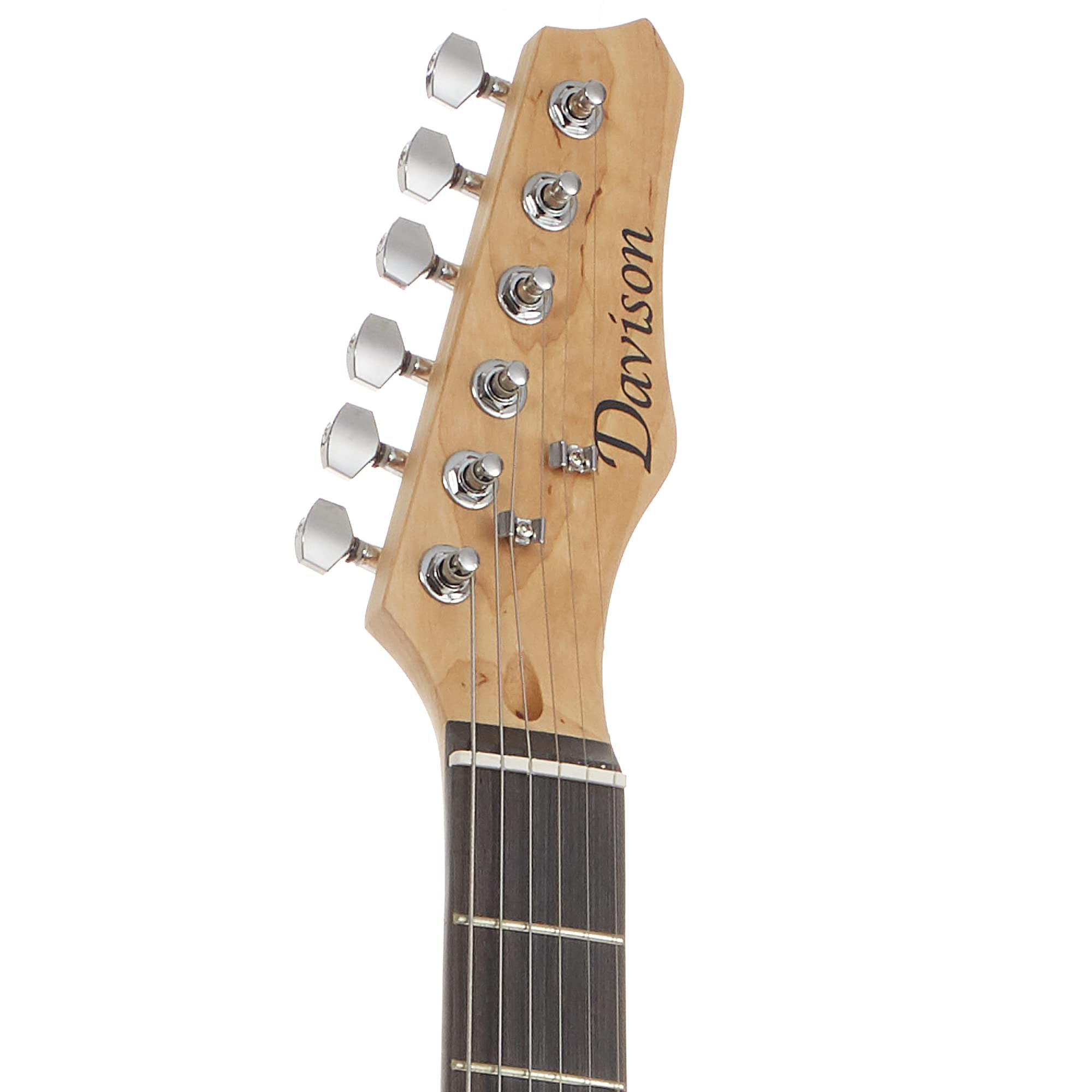 Davison Guitars 39" Full Size Electric Guitar in White - Right Handed Beginner Kit with Gig Bag and Accessories