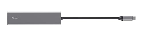 Trust 24191 Halyx Fast USB-C Hub and Card Reader, 3 Extra Ports, 5Gbps with USB 3.2 Gen 1, SD and Micro-SD Card Reader 104 MB/s, (Micro) SD, SDHC and SDXC up to 2 TB