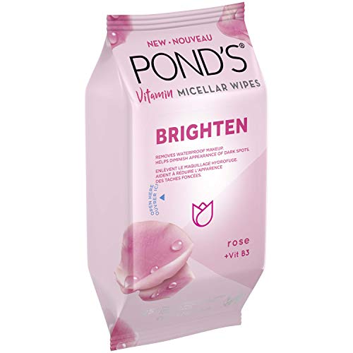 Pond's Vitamin Micellar Wipes For Dark Spots Brighten Rose Removes Waterproof Makeup 25 Wipes