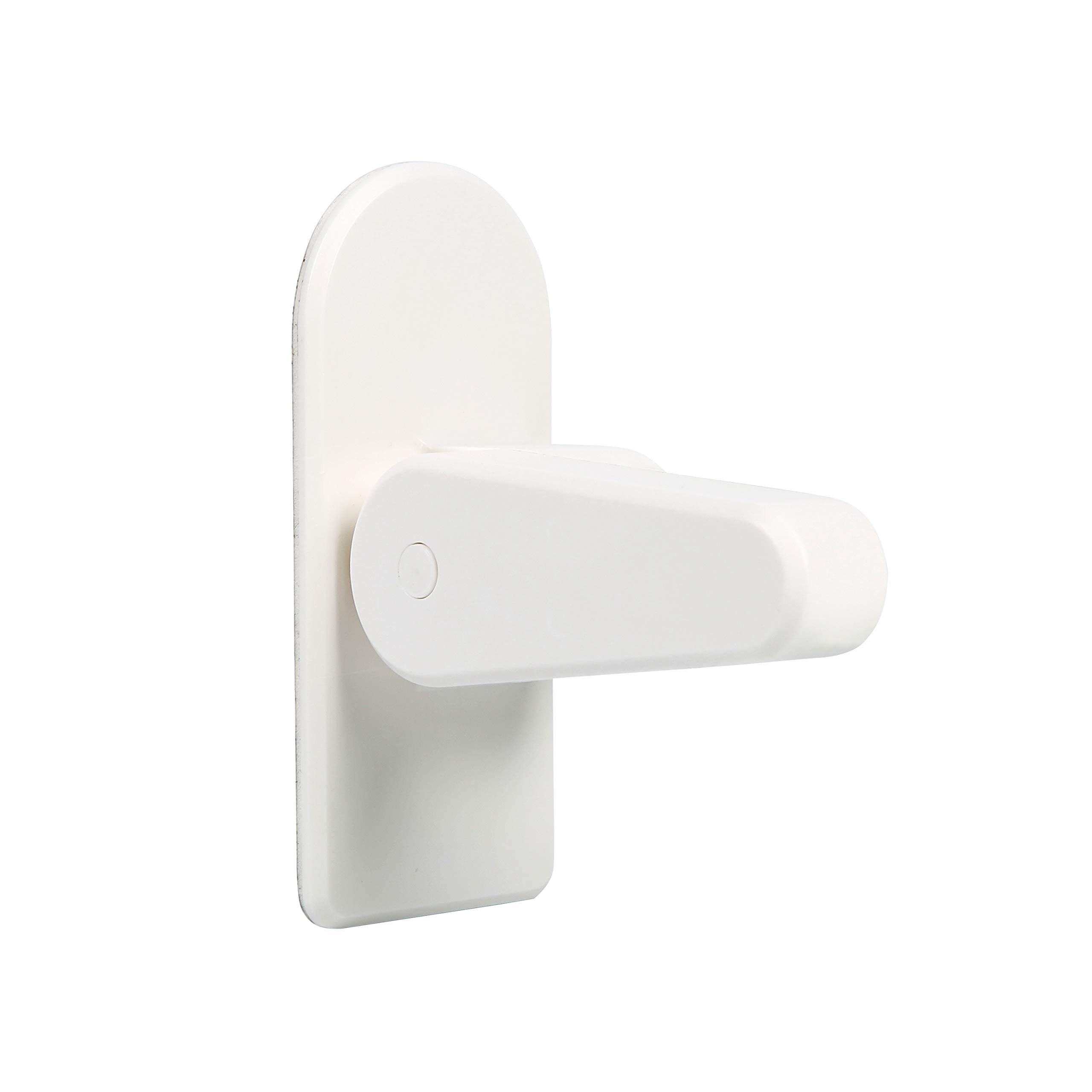 4 Pack Child Proof Door Lever Lock Prevents Toddlers from Opening Doors - One Hand Opertaion Adhesive Baby Proofing Door Handle Safety Locks for Kids