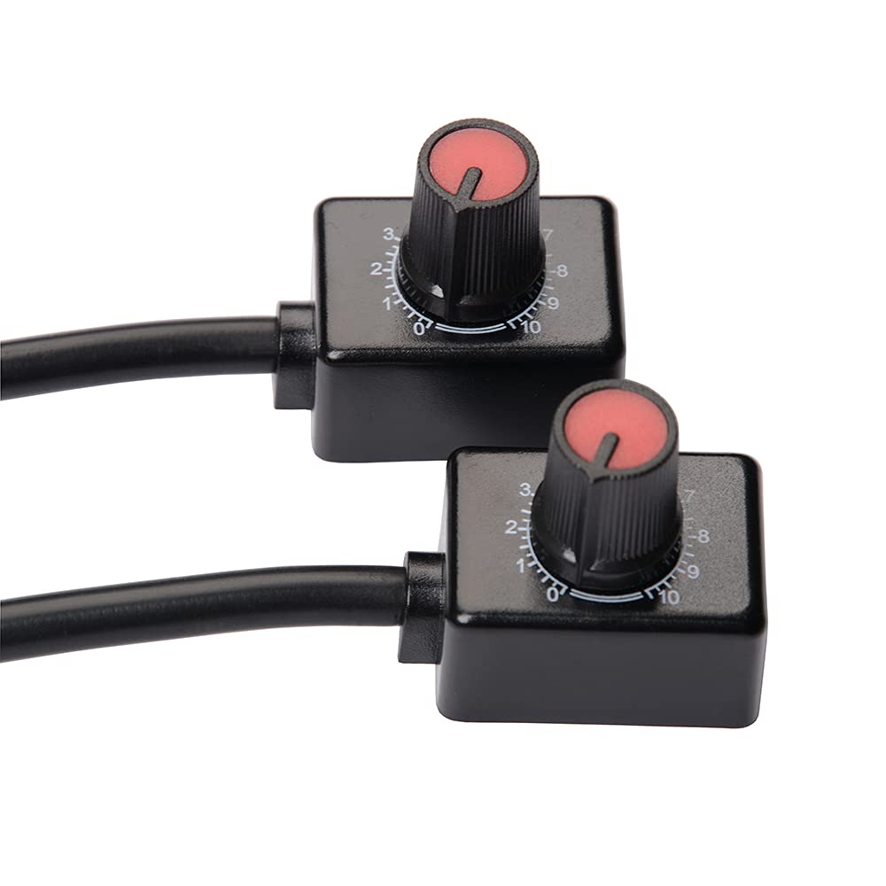 2Pack DC0/1-10V Knob LED Dimmer Mini Controller Rotary Switch PWM Dimming Off for 0-10V / 1-10V Dimmable LED Drivers Electronic Ballasts Controling Interior Light Grow Lamp