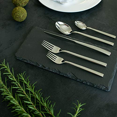 Divitis Home Sirius Silverware Set 20 Piece, 18/10 Stainless Steel Set for 4 (Dinner Spoons, Dinner Forks, Salad Forks, Dinner Knives, Teaspoons), Flatware Set, Cutlery Set, Forks and Spoons Set