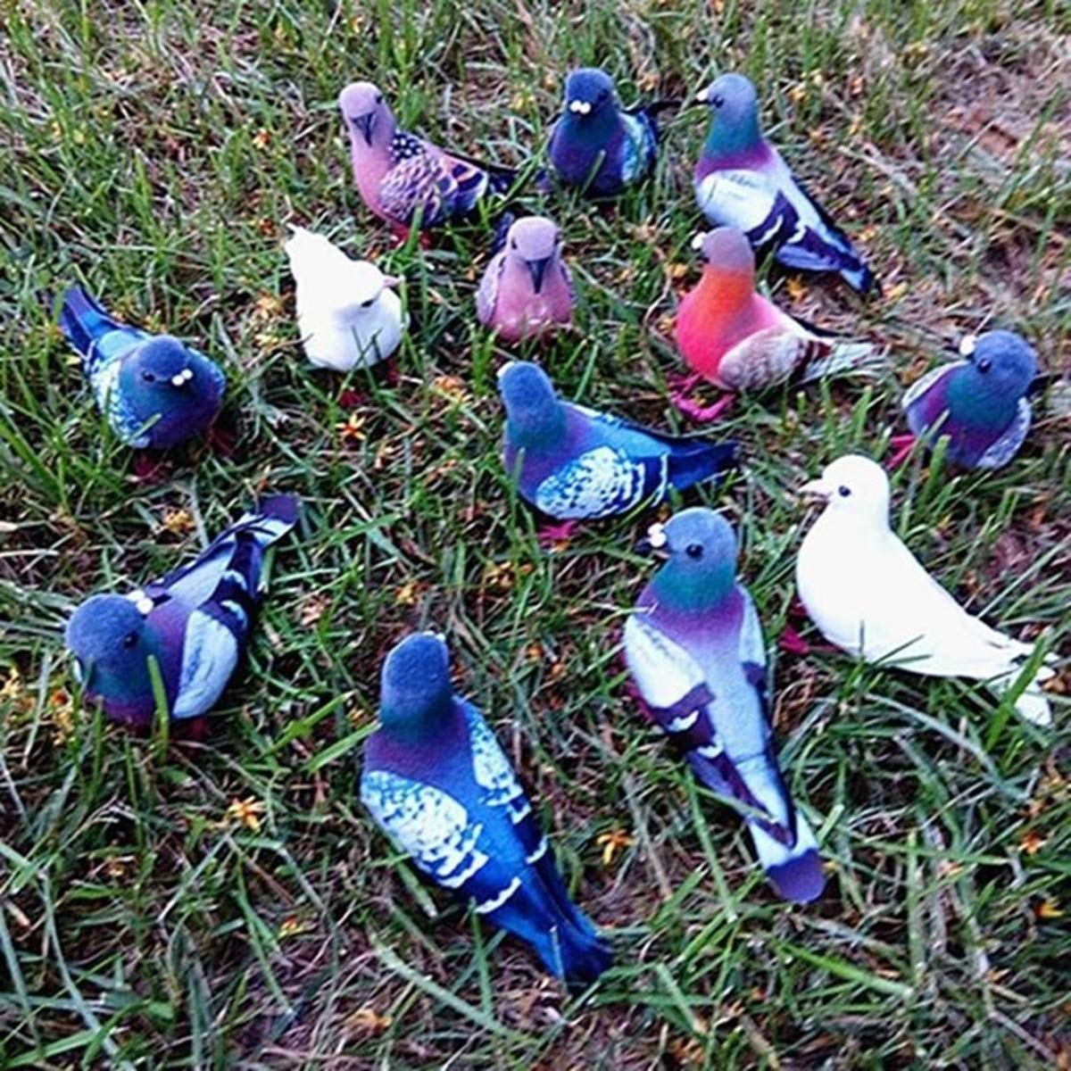 3pcs Simulation Foam Pigeon Model,Artificial Imitation Animal Fake Pigeon Home Garden Ornament Miniature Decoration