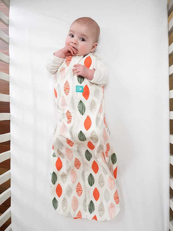 ergoPouch 0.2 tog Baby Sleep Sack 3-6 Months - Baby Sleeping Sack for Warm & Cozy Nights - Cocoon Swaddle Sack Baby Keeps Calm & Relaxed - Baby Sleeping Bag Regulate Body Temperature (Blush Leaf)