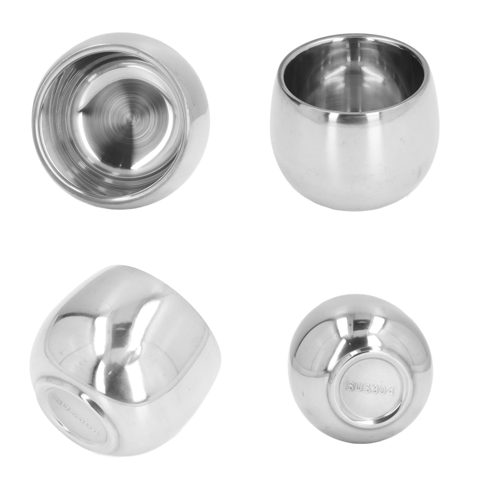 4Pcs Stainless Steel Coffee Cup, Coffee Mugs Camping Cup Double Walled Insulated Coffee Mug Reusable Metal Espresso Cup Mug Tea Cups