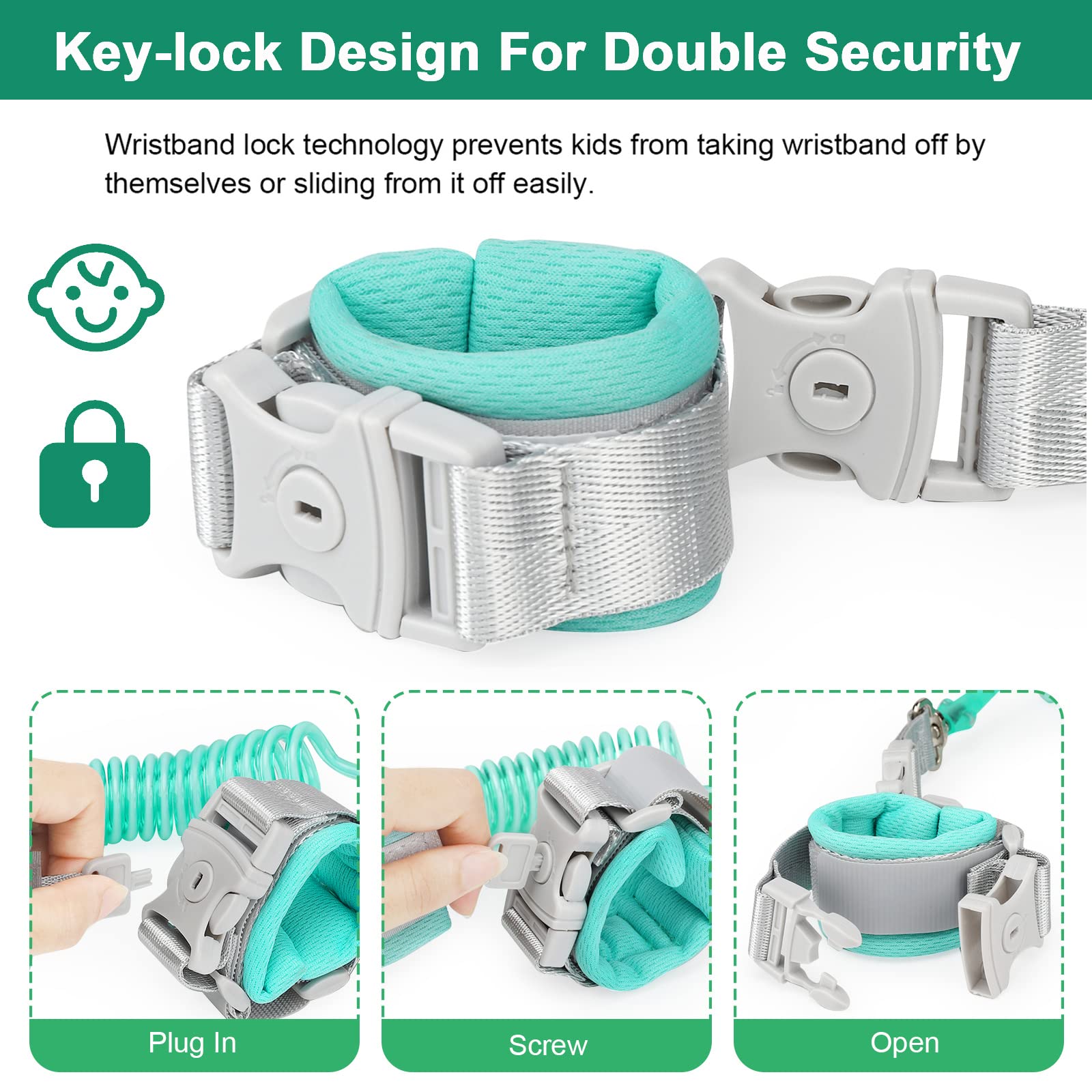Accmor Toddler Harness Backpack Leash, 4 in 1 Kid Dinosaur Backpacks with Anti Lost Wrist Link, Child Cute Daycare Bags with Rope Tether Keep Boys Girls Walking Close(Green)