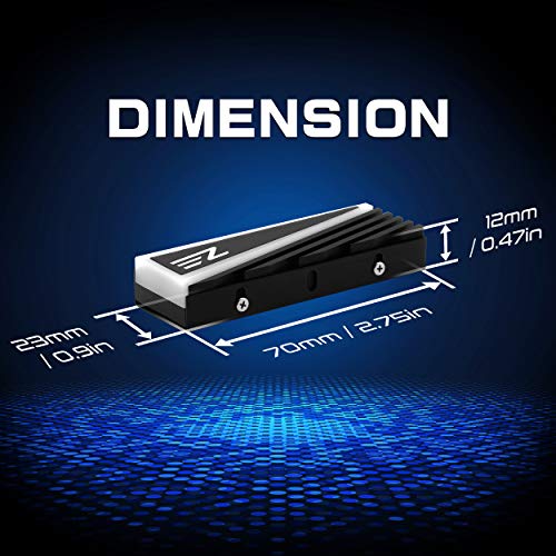 EZDIY-FAB NVME M.2 Aluminum Heatsink 5V 3 Pin ARGB Cooler for 2280 M2 SSD Heat Sink Tri-Cool with Silicone Thermal Pad