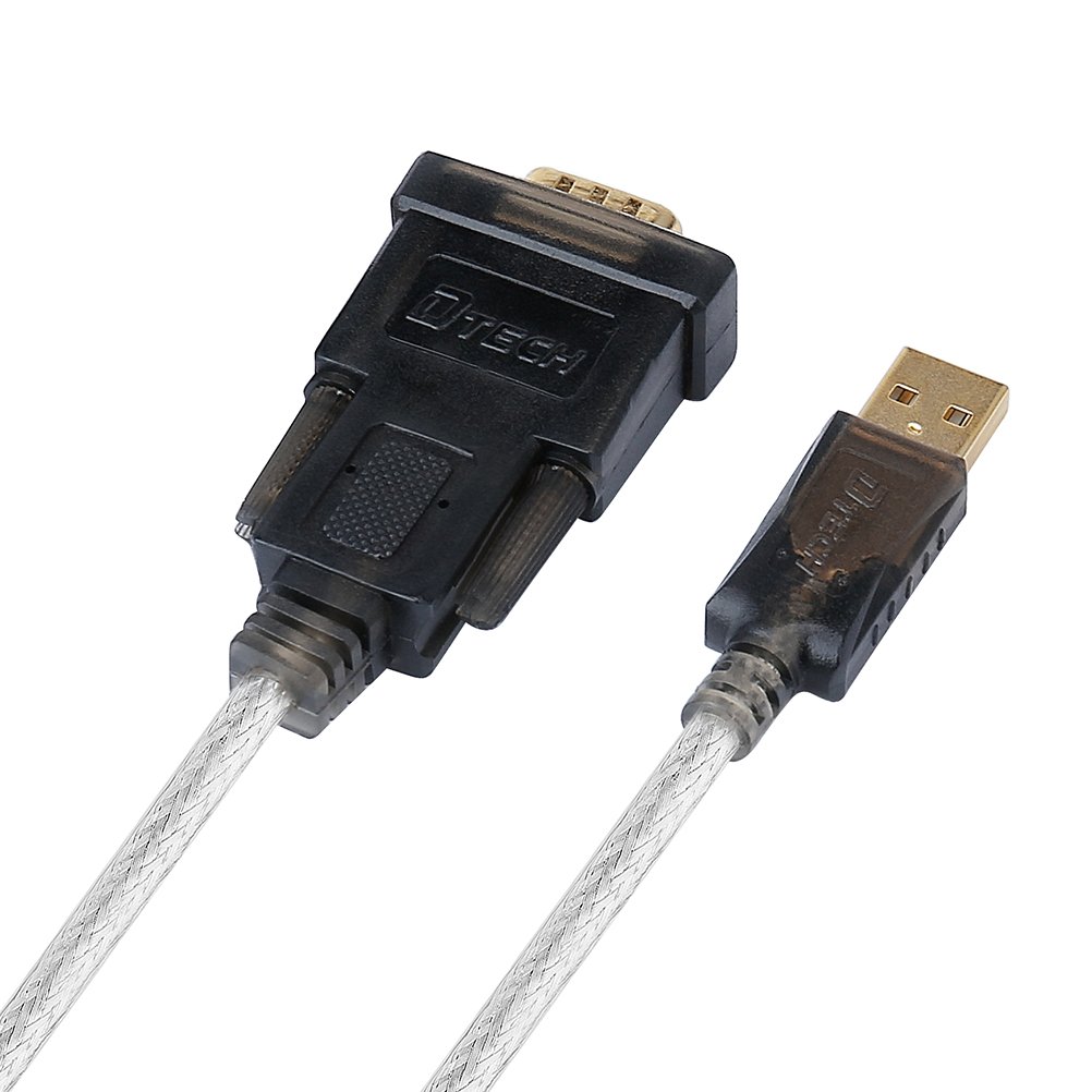 DTech Serial Cable to USB Adapter DB9 Male RS232 Port Supports Windows 11 10 8 7 Mac (6 Feet, PL2303)