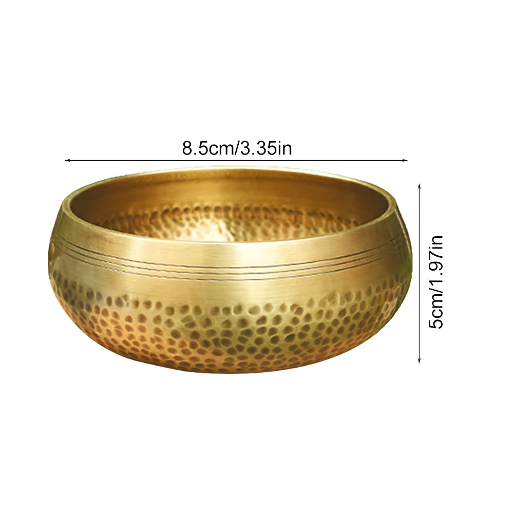 3pcs Tibetan Singing Bowl Set, Tibetan Singing Bowl with Striker & Cushion for Meditation, Prayer and Mindfulness (size:Leather stick)