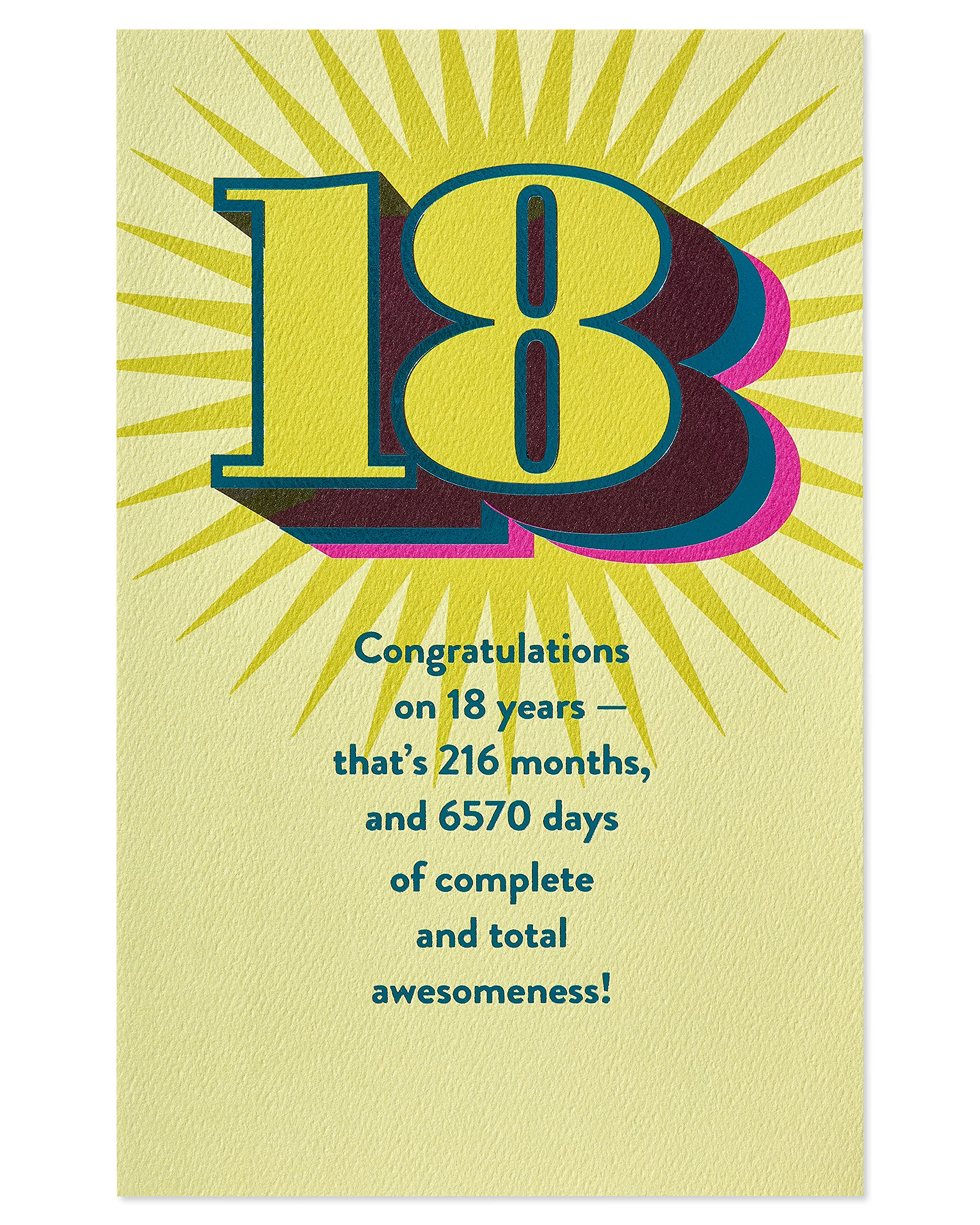 American Greetings 18th Birthday Card (Total Awesomeness)