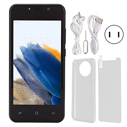 5.0Inch Unlocked Smartphone, 2GB RAM 16GB ROM, Support Face Recognition/WiFi/BT/FM/GPS, 8MP Front 8MP Rear Camera, 2G 3G Cell Phone for Android 10.1 (Black)