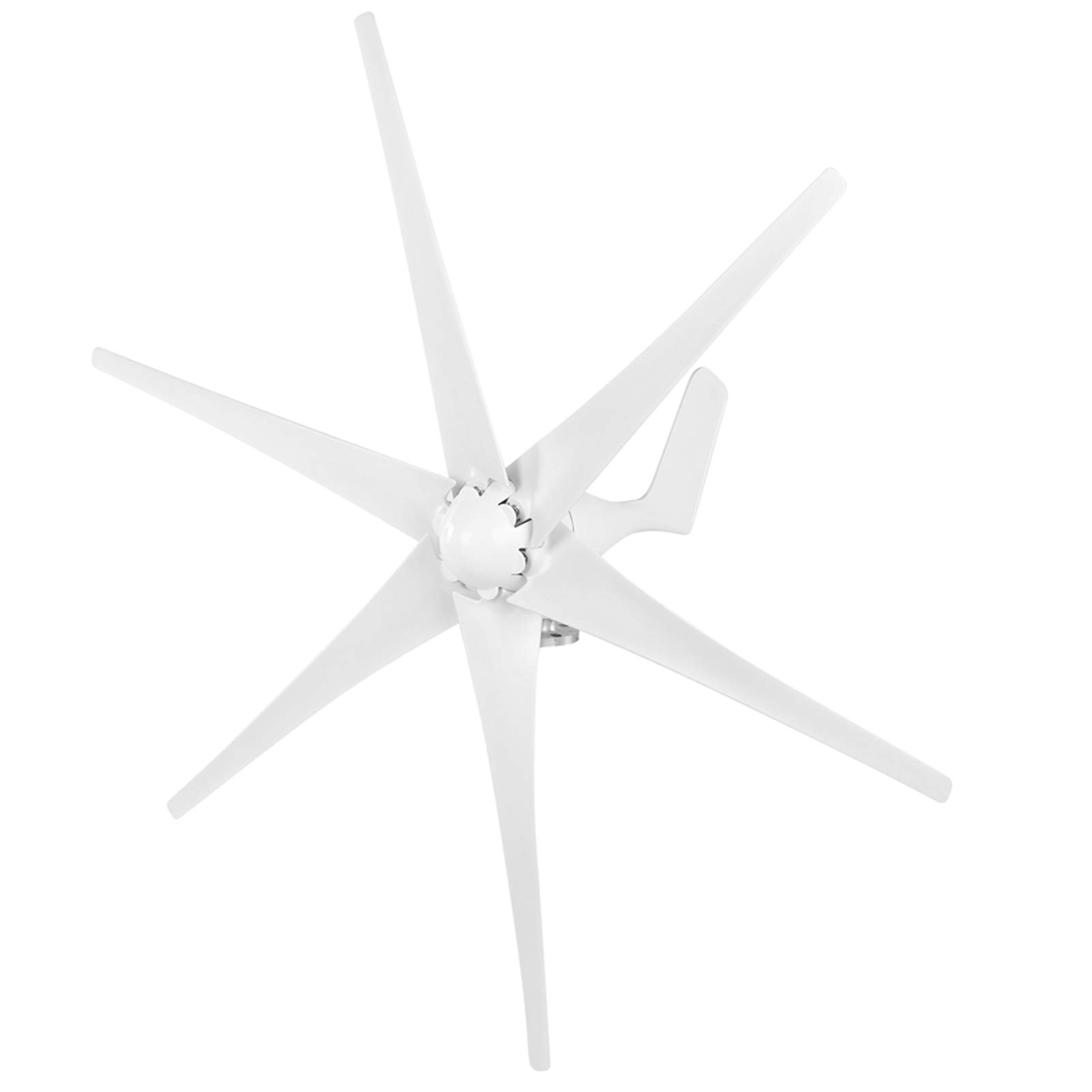 800W Windmill Turbines Generator Small 6 Blade Wind Industrial Machinery Equipment for Marine Home Charging (White 24V)