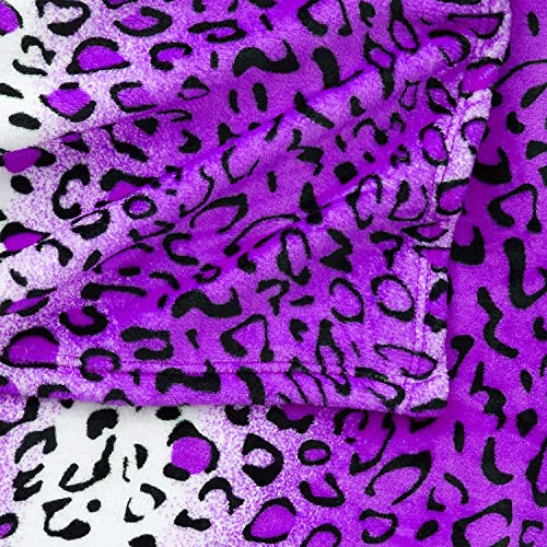 Home Must Haves Safari Animal Print All Season Extra Soft Super Warm Sofa Couch Premium Cozy Throw Bed Blanket (King, Purple Leopard)