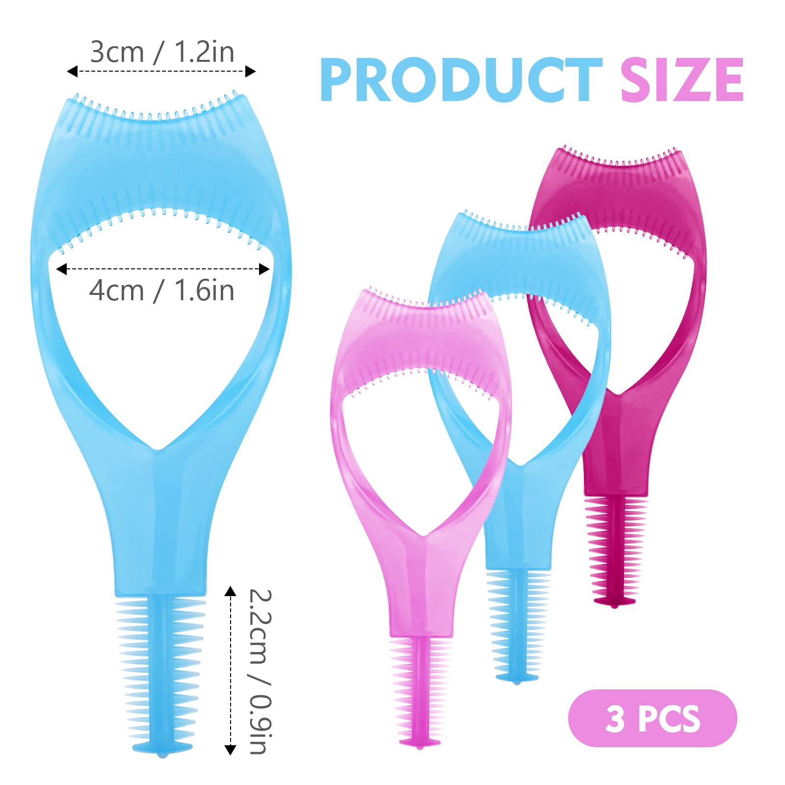 3 IN 1 Eyelash Tool Lash Buddy, Mascara Guard & Eyelash Brush Tool & False Lashes Helper, Lash Mascara Shield Applicator Guard Comb Protector Eyelid for Lashes Natural Look Make Up | 3-Pack