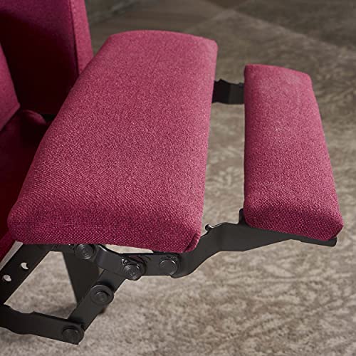 GDFStudio Christopher Knight Home Nievis Tufted Fabric Recliner, Deep Red / Dark Brown