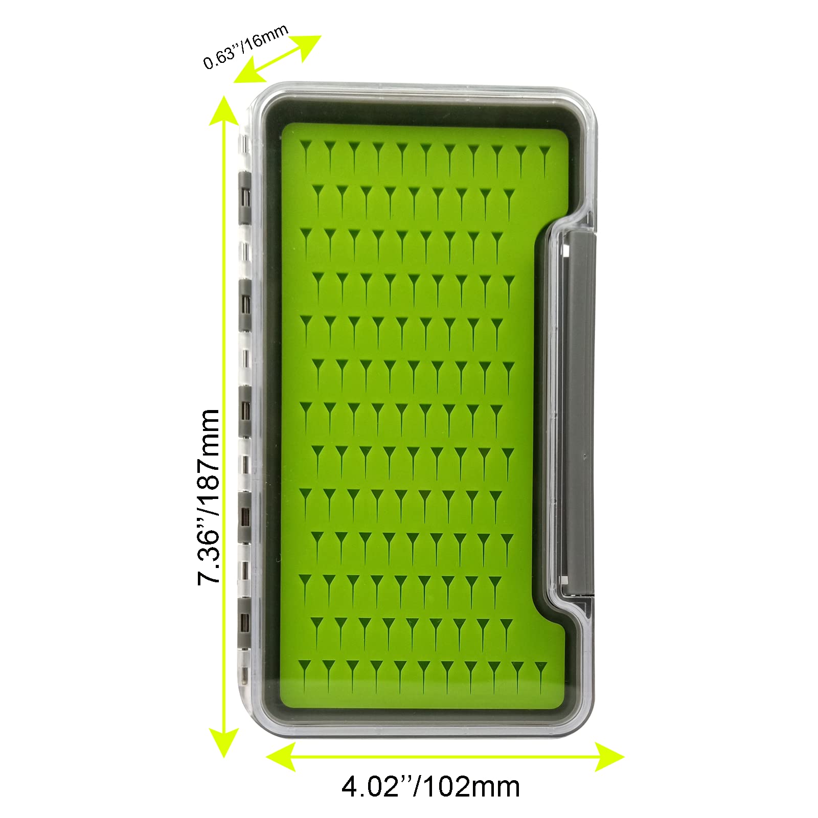 3 PC Fly Fishing Box Silicone Super Slim Waterproof Fly Fishing Tackle Trays Box Best Pocket Storage 7.36"X4.02"X0.63"(waterproof)