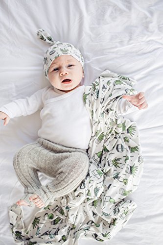Large Premium Knit Baby Swaddle Receiving Blanket "Shiloh" by Copper Pearl