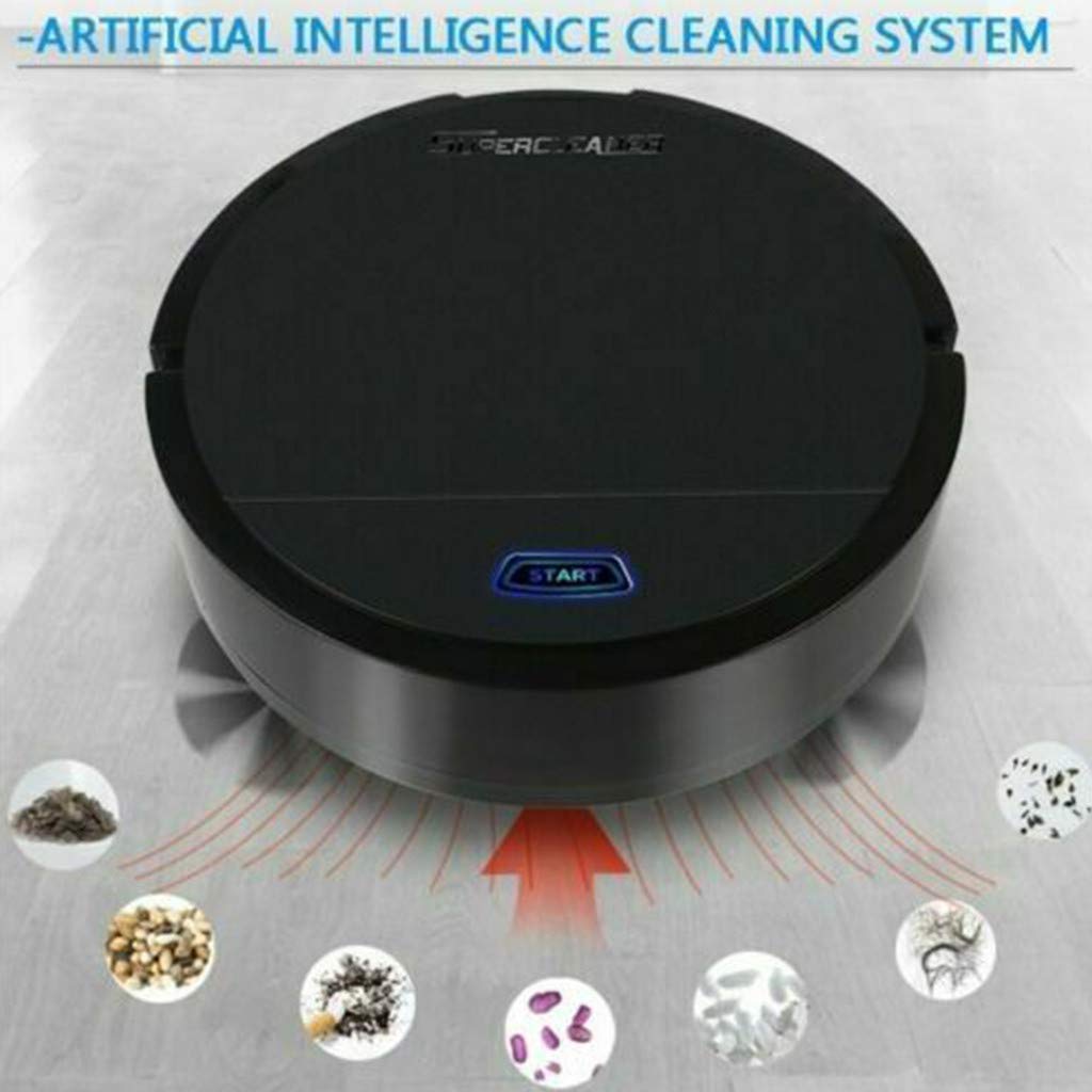 3 in 1 Floor Robot Vacuum Cleaner Mop, Automatic Distance Sensor Edge Sweeping Robot, Ideal for Hard Floors and Carpets, Pet Hair, Self-Charging, Quiet, Large, with Mop