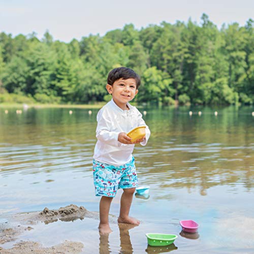 green sprouts unisex-baby Long Sleeve Rashguard | All-day UPF 50+ sun protection—wet or dry,White,12 months