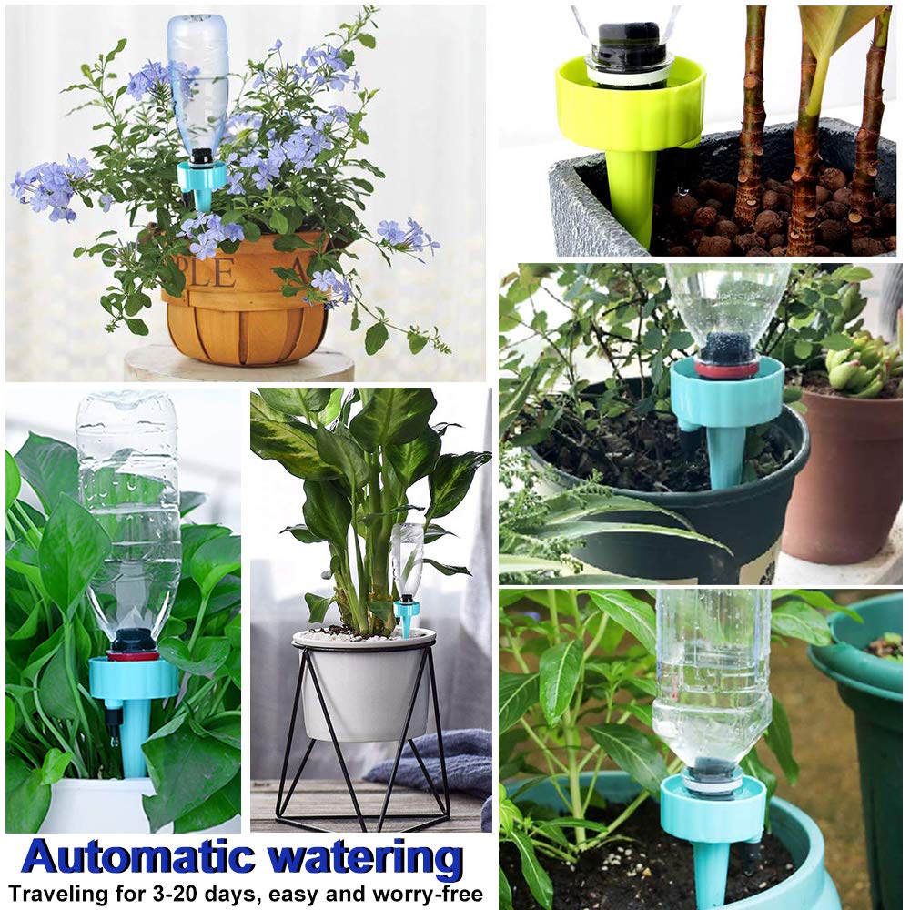 ENIVING 12PCS Automatic Watering Device, Plant Self Watering Spikes With Slow Release Control Valve Switch Plant System Adjustable Water Volume Drip System for Vegetable Gardens, Lawn,Flower Beds