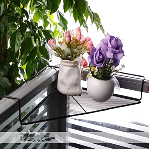 KUYYFDS Corner Shelves, Iron Wire Corner Sundries Storage Rack, Office Cubicle Dormitory Space-Saving Mesh Corner Rack Shelf Holder Organizer for Flower Pots Black