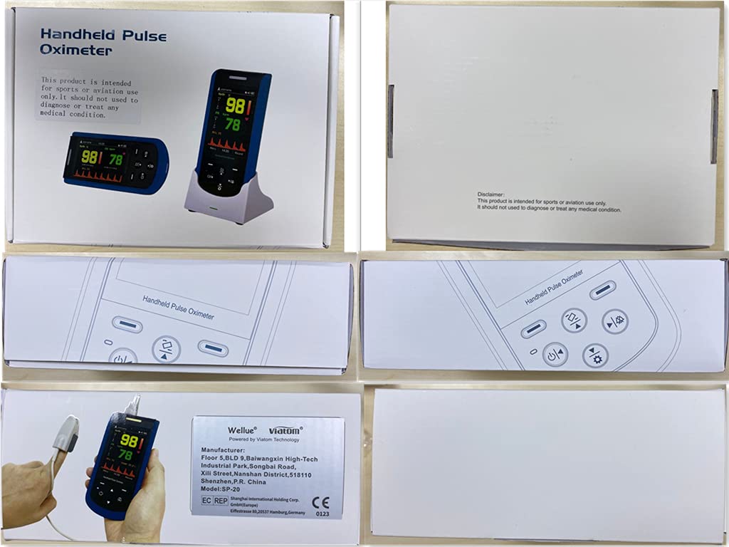 Viatom Handheld Pulse Oximeter for Adults, Up to 580 Hours of Storage Data Accurate SpO2 & Pulse Rate