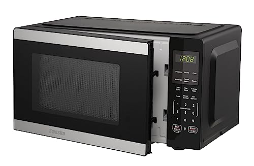 Countertop Microwave Oven, 0.9 cu. ft. Digital Microwave Oven with Turntable Push-Button Door, Child Safety Lock, Stainless Steel Microwave Oven,900 Watts