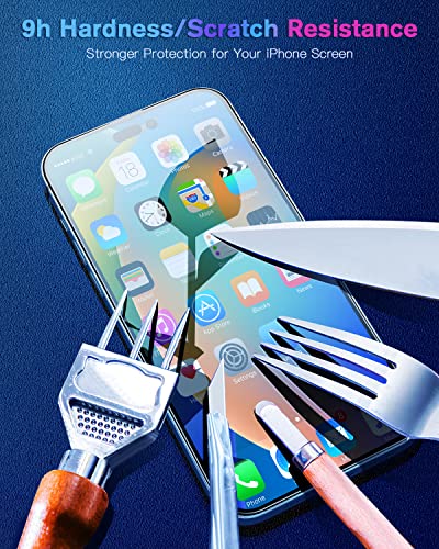Benazcap Screen Protector for iPhone 14 pro 6.1'', Auto Dust-Elimination,Bubbles Free/Anti Scratch/9H+ Hardness Tempered Glass for iPhone 14 pro 6.1 Inch 2022, 2 Pack