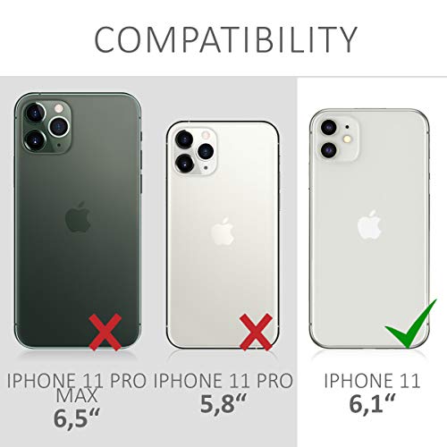 kwmobile Case Compatible with Apple iPhone 11 - Crossbody Case Clear Transparent TPU Phone Cover with Metal Chain Strap - Transparent/Silver