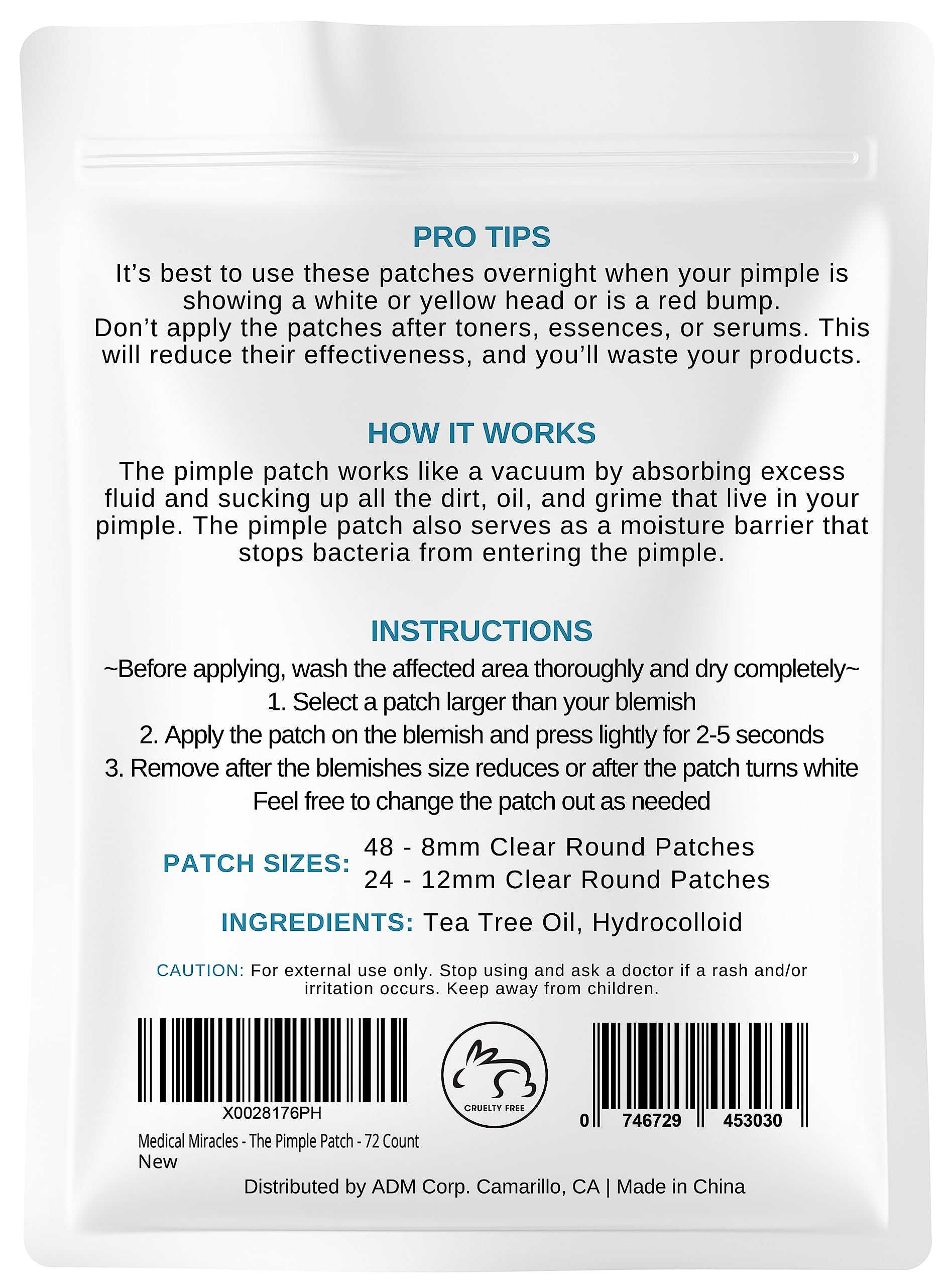 Maximum Strength Hydrocolloid Acne Remover Sticker Dots, 72 Pack | Face Healing Dot Treatment May Aid in Absorbing Zits, Pimples, Cystic Spots, Blemish Tea Tree Therapy Covers All Skin Types