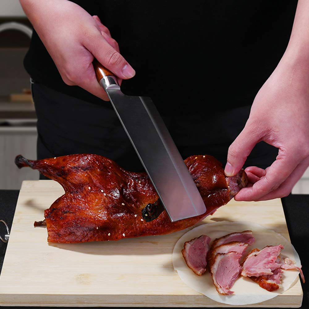 MannyGa Nakiri Knife 7 Inch Japanese Chef's Knife with Ergonomic Handle,Meat Cleaver and Asian Chef Knife for Kitchen and Restaurant.