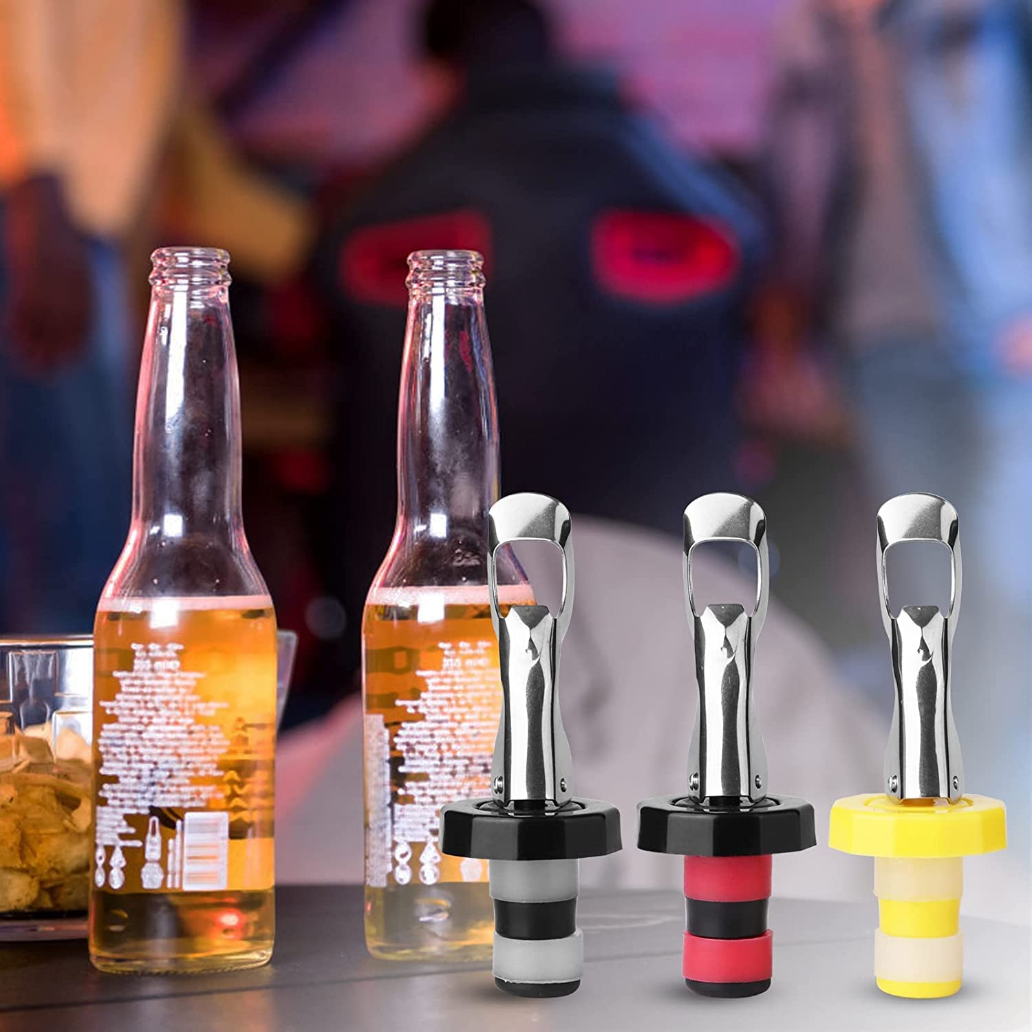 8pcs Reusable Wine Stoppers, Silicone Vacuum Bottle Stopper,Expanding Manual Beverage Bottle Stopper,Wine Bottle Airtight Seal Cork