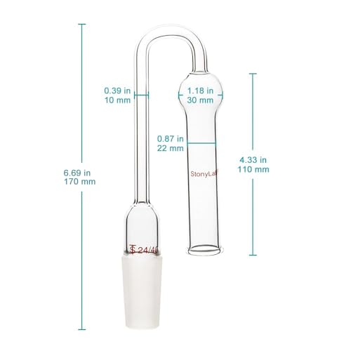 stonylab Glass U-Shaped Drying Tube, Borosilicate Glass 360 Degrees Bent Drying Tube with Inner 24/40 Standard Taper Joint for Organic Synthesis Chemistry Laboratory Lab Supply