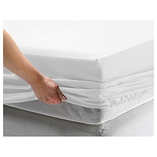 Linen and Towel 100% Organic Jersey Cotton Crib Fitted Sheet White Color Set of 2