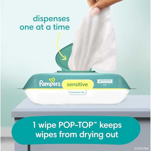 Pampers Easy Ups and Baby Wipes - Pull On Disposable Potty Training Underwear for Girls and Boys, Size 7 (5T-6T), 84 Count, ONE MONTH SUPPLY with Sensitive Wipes, 6X Pop-Top Packs, 336 Count