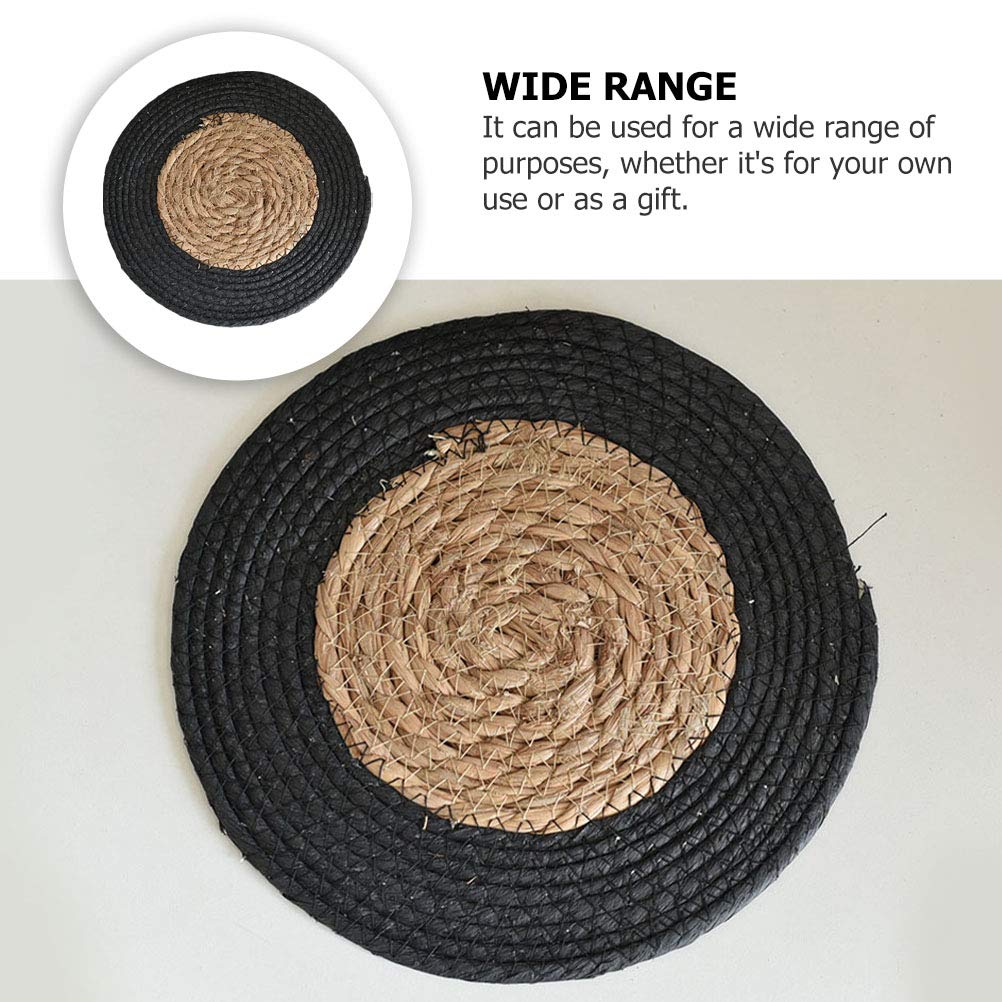 3 pcs placemat Personalized Coasters Woven Coasters for Drinks Jute Place mats Supplies Cup Insulation pad Home Place mat - Dish mat Round Rattan Grass Woven Basin