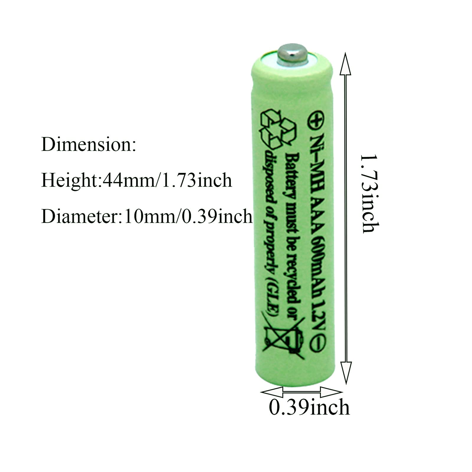 QBLPOWER Solar Light Batteries AAA Triple A NIMH 600mAh 1.2V Rechargeable for Garden Lights Remotes Mice(8Pcs)