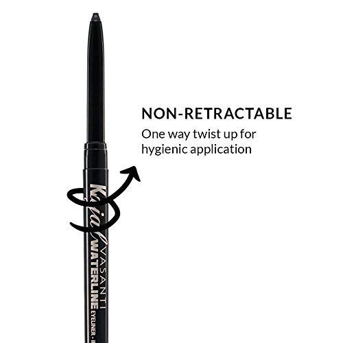 VASANTI Kajal Waterline Eyeliner Pencil - Long-lasting, Waterproof, Smudge-proof, Safe for Sensitive Eyes, Waterline Eye Liner - Opthalmologist Approved and Tested (Slate Grey)
