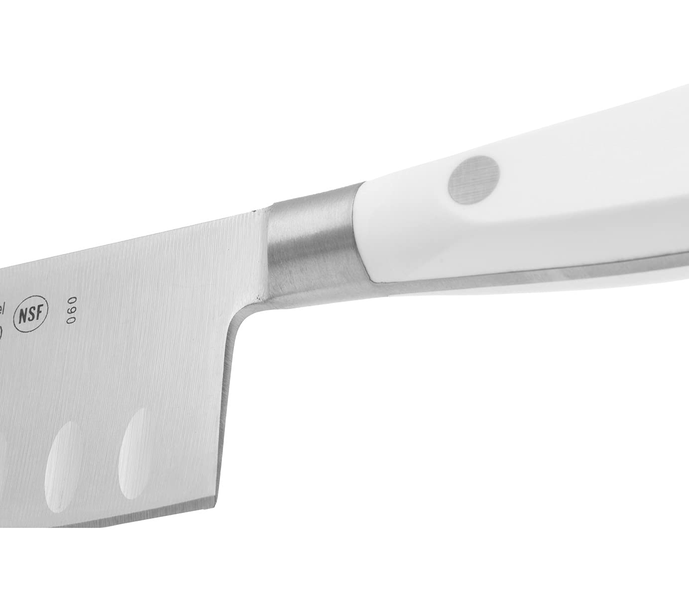 ARCOS Forged Santoku Knife 7 Inch Stainless Steel. Japanese Sharp Knife For Cutting Meat, Fish and Vegetables. Ergonomic Polyoxymethylene Handle and 180mm Blade. Series Riviera Blanc. Color White,